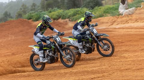 Monster energy triumph racing riders compete in thor for 2024 For the Ride